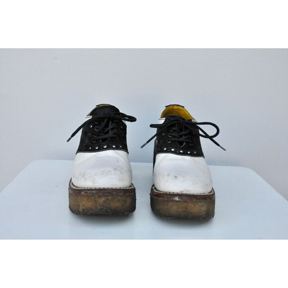 Vintage | Shoes | Muro Leather Industrial Schoolgirl Chunky Lace Up ...